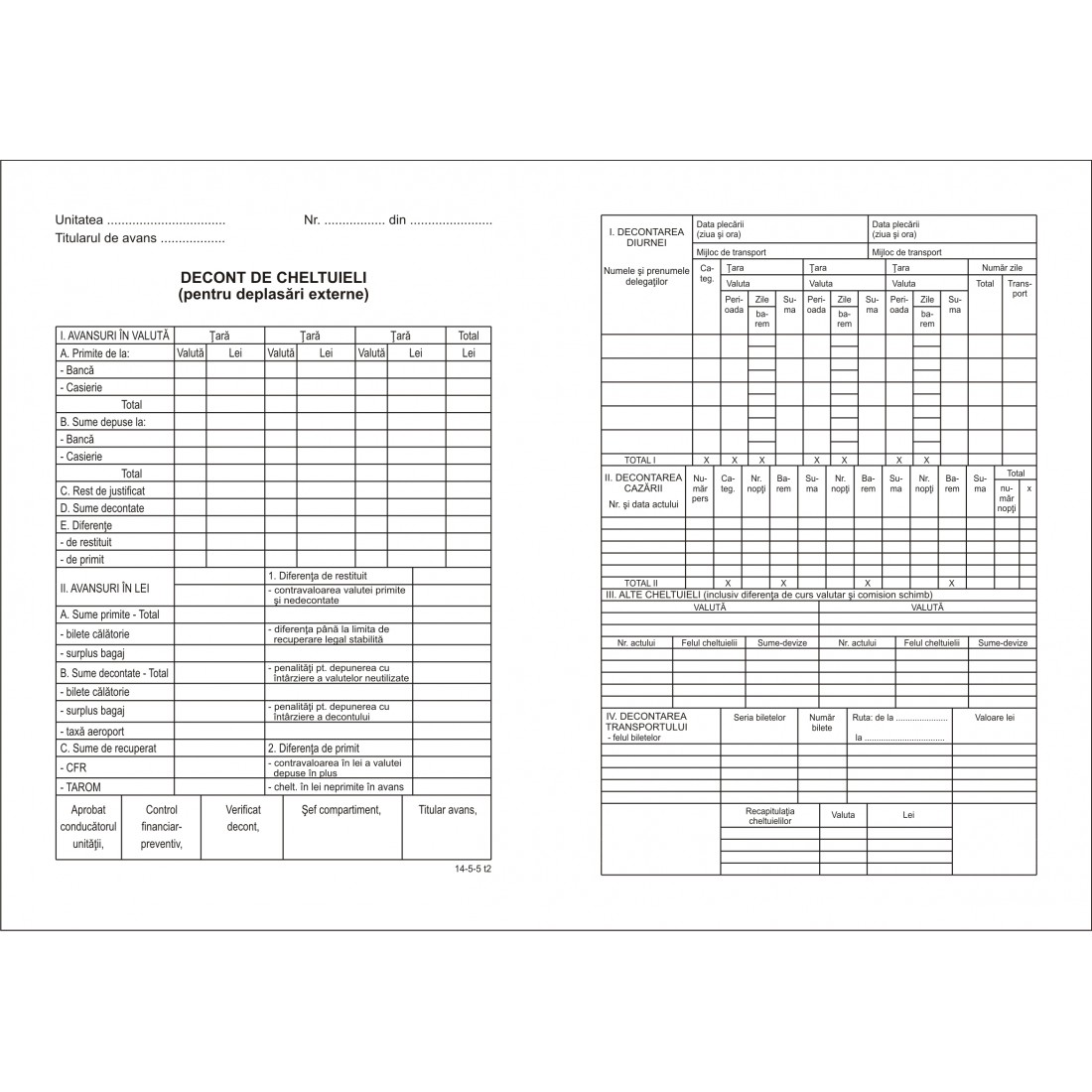 Decont cheltuieli transport extern, Tipografia Fistem, Tipografia ...