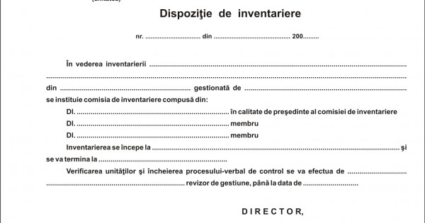 Dispozitie de inventariere, Tipografia Fistem, Tipografia Valmaster ...