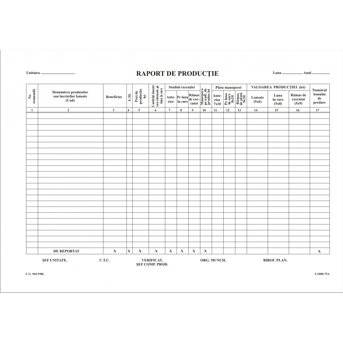 Raport de productie A4, Tipografia Fistem, Tipografia Valmaster ...