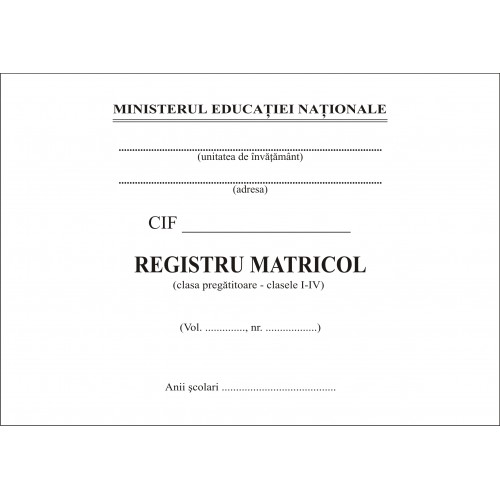 Registru unic de evidenta acte studii Liceu-Profesional-Postliceal ...