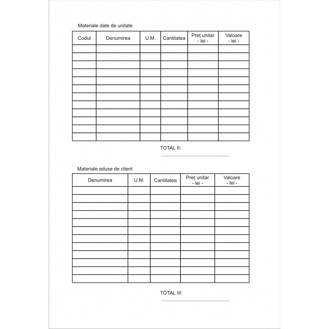 Bon de comanda-chitanta A5 fara TVA - autocopiativ, Tipografia Fistem ...
