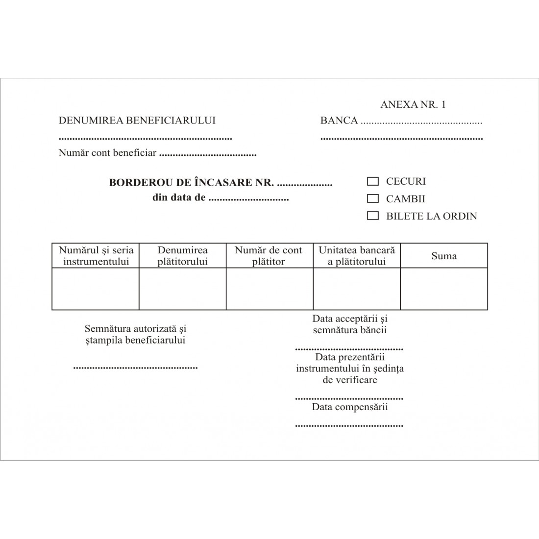 Borderou CEC A5, Tipografia Fistem, Tipografia Valmaster, Tipografia Prisma